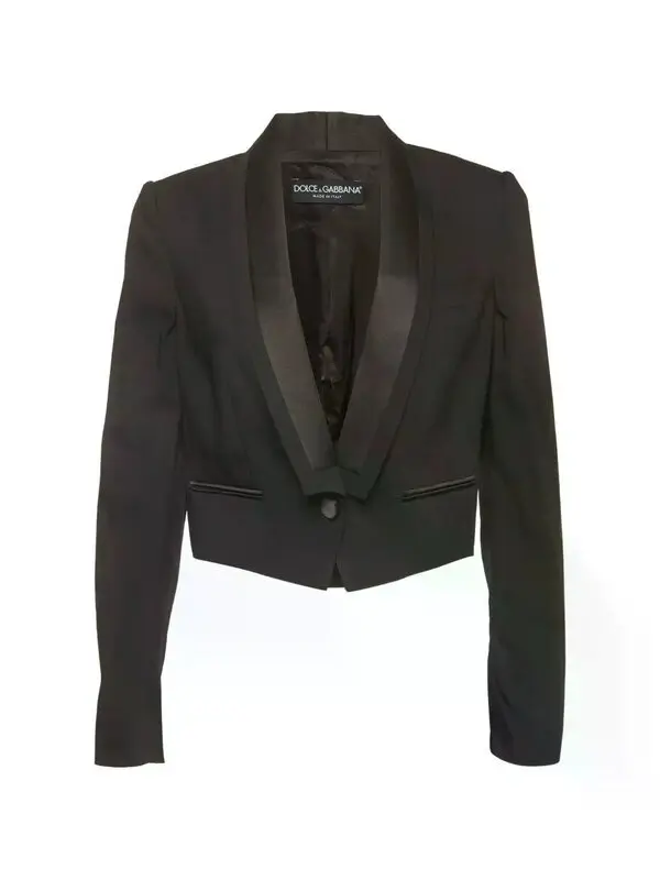 Dolce & Gabbana Shawl-lapel Cropped Wool Blazer