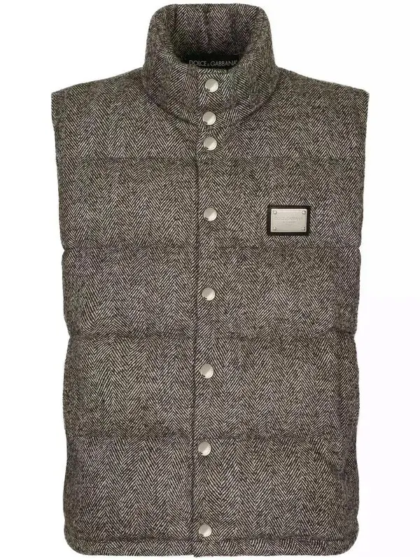 Dolce & Gabbana Chevron-knit Padded Gilet