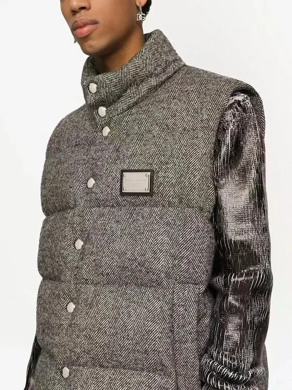 Dolce & Gabbana Chevron-knit Padded Gilet