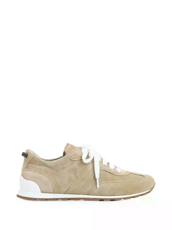 Brunello Cucinelli Calf Suede Panelled Lace-up Sneakers