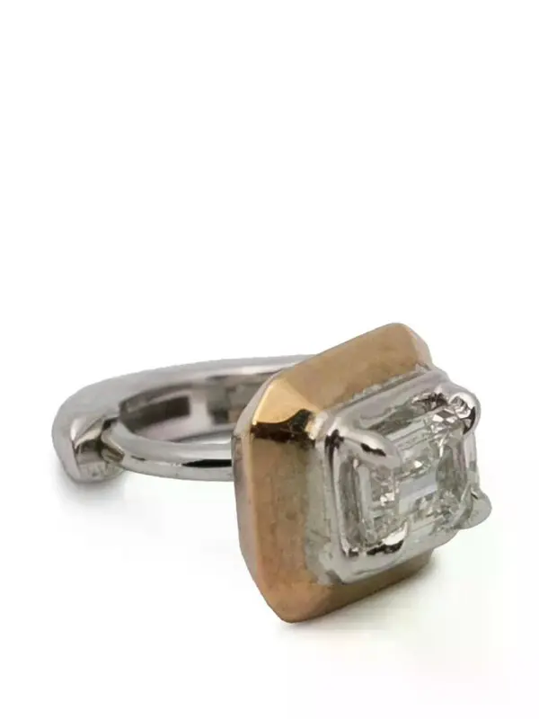 RAINBOW K 9kt Yellow Gold Emerald-cut Diamond Single Earring