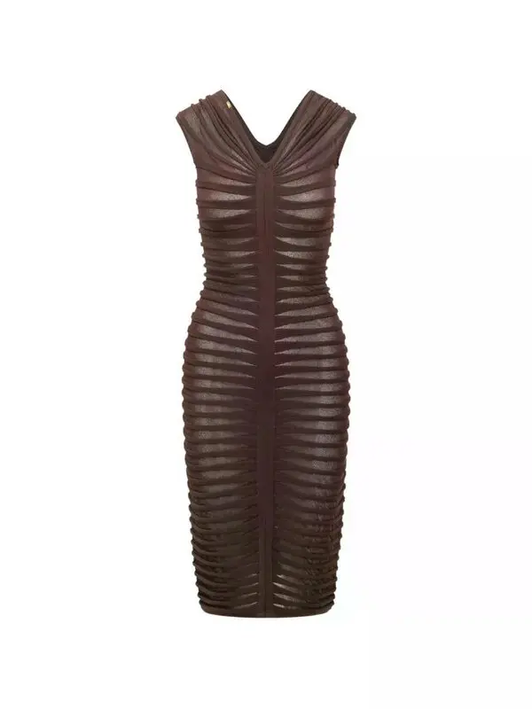 Elisabetta Franchi Draped Knit Midi Dress