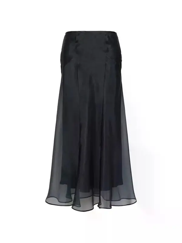 Max Mara Sheer Panel Flared Midi Skirt