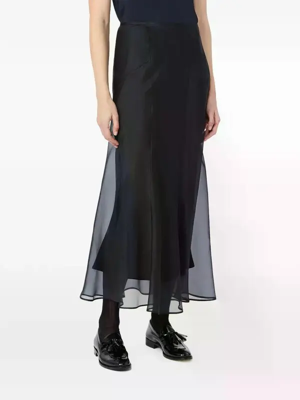Max Mara Sheer Panel Flared Midi Skirt