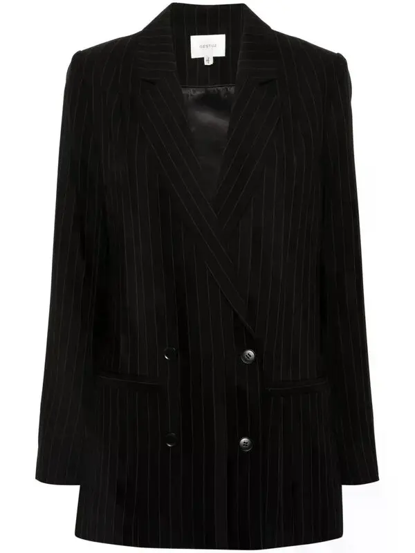 GESTUZ Double-breasted Pinstripe Blazer