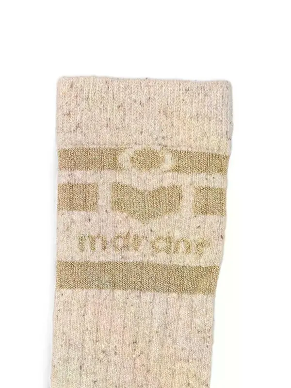 Isabel Marant Étoile Logo-intarsia Ribbed-knit Socks