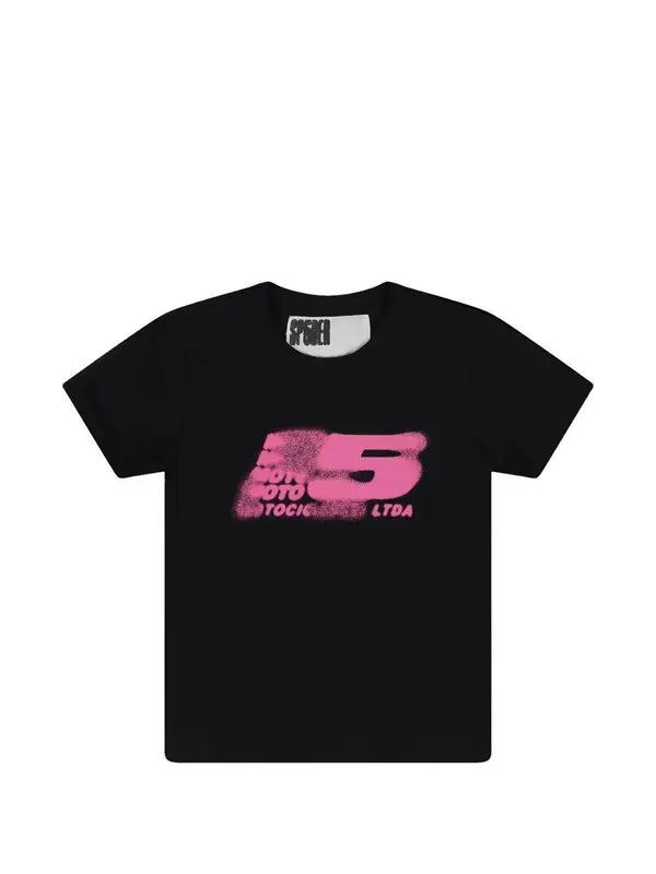 SP5DER Graphic Print T-shirt - Black