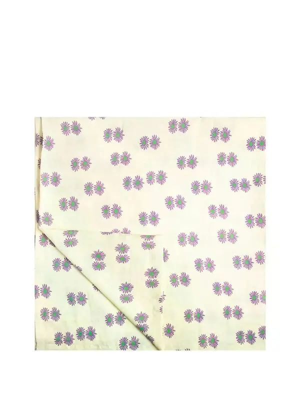 La DoubleJ Margherita-print Linen Tablecloth - White