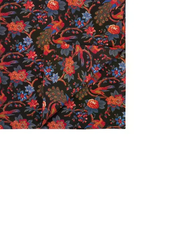 La DoubleJ Pavone-print Linen Tablecloth