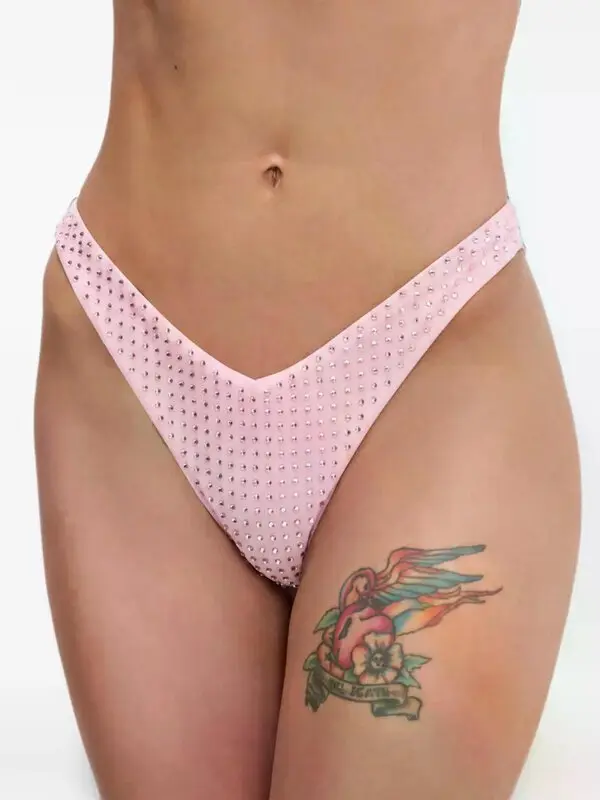 Guess Rhinestone Embellished Bikini Bottoms - Pink