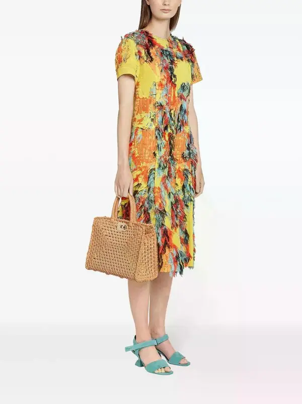 FERRAGAMO Studio Box Raffia Tote Bag