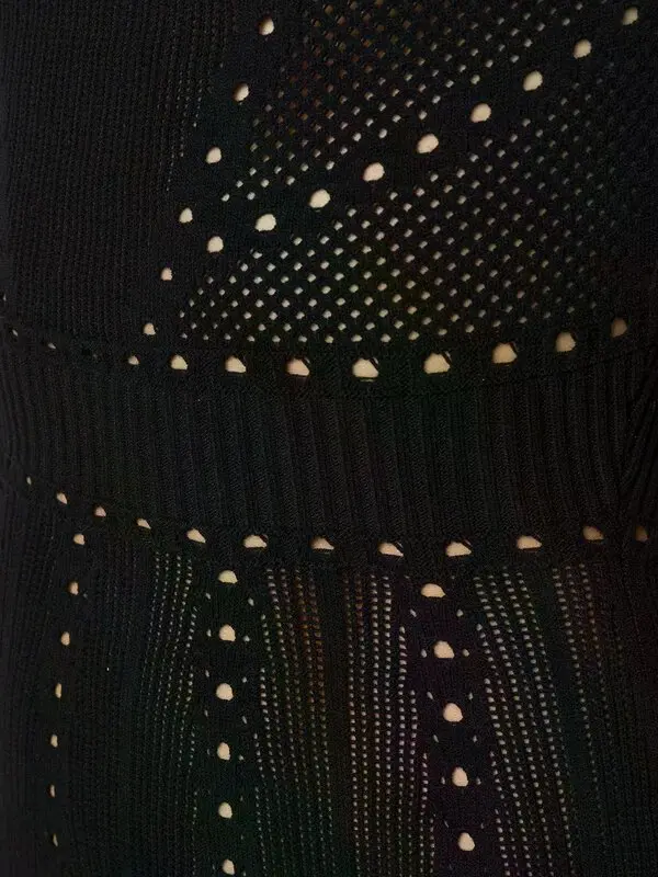 Dsquared2 Off-shoulder Knitted Dress With Punch Hole Detailing