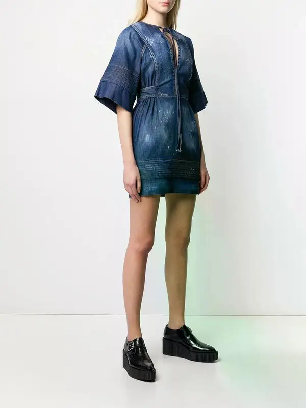 Dsquared2 Stretch Cotton Denim Dress