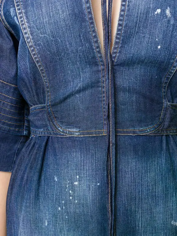 Dsquared2 Stretch Cotton Denim Dress