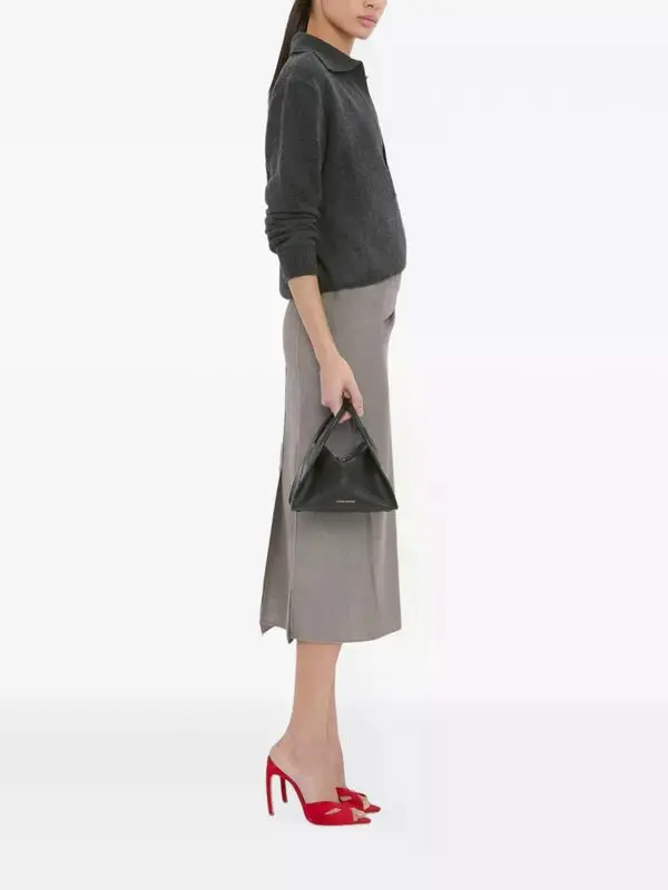Victoria Beckham Mini Plié Leather Tote Bag - Black