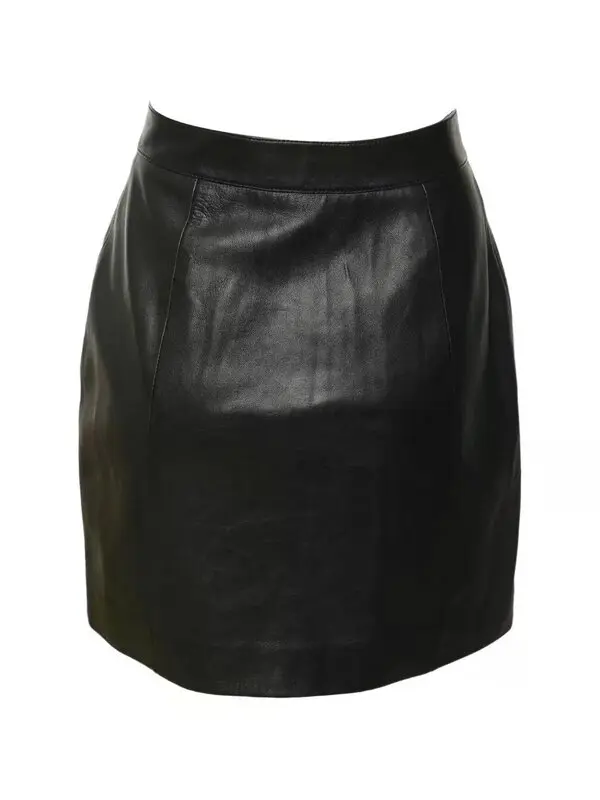Saint Laurent Button-up Leather Skirt