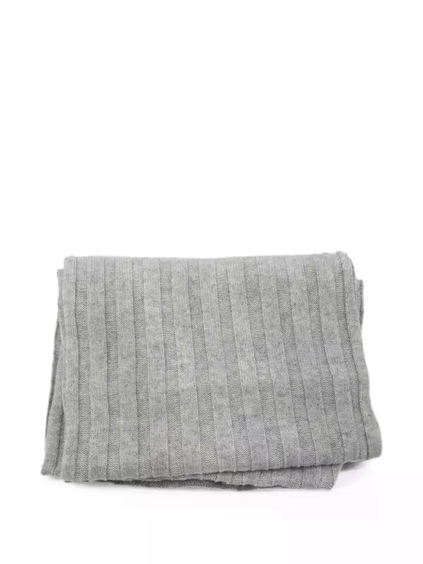 Brunello Cucinelli Ribbed-knit Cashmere Scarf - Grey