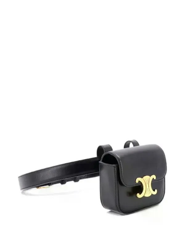 Celine Claude Shiny Calfskin Mini Belt Bag - Black