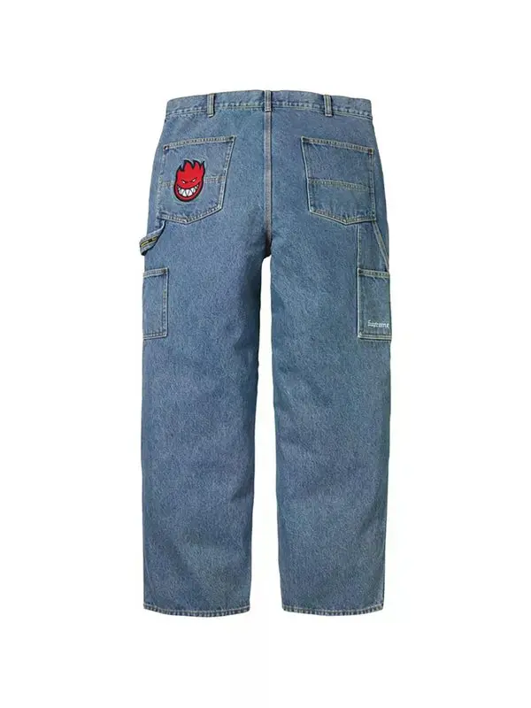 Supreme X Spitfire Double Knee Logo-patch Jeans
