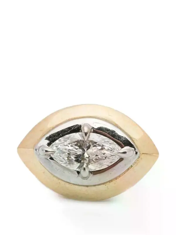 RAINBOW K Single Marquise-cut Diamond Stud Earring In 9k Yellow - Gold