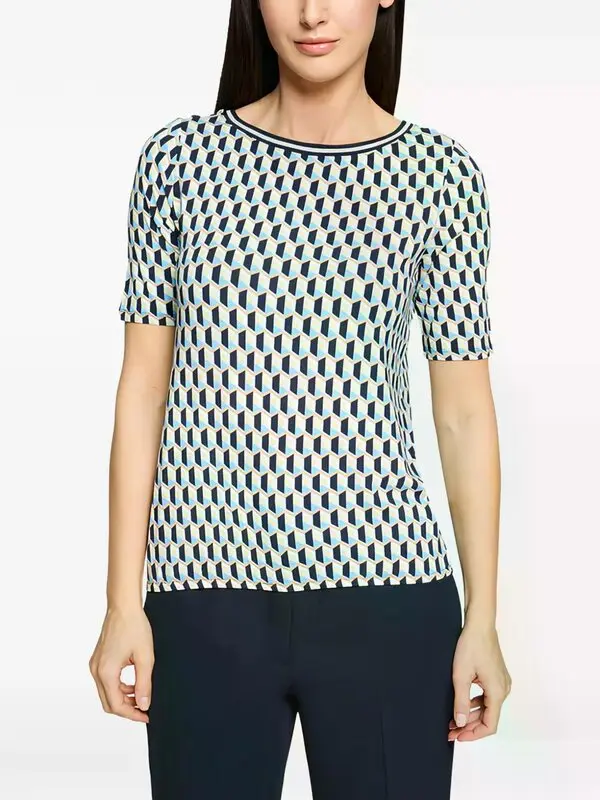BETTY BARCLAY Geometric Print Short Sleeve Top