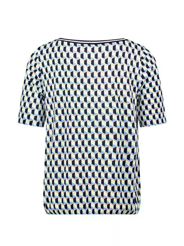 BETTY BARCLAY Geometric Print Short Sleeve Top