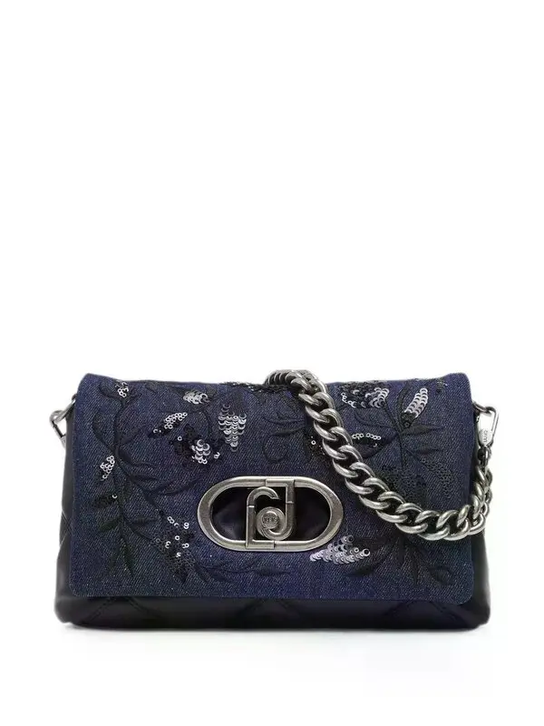 Liu Jo Lapuffy Bag In Embroidered Denim