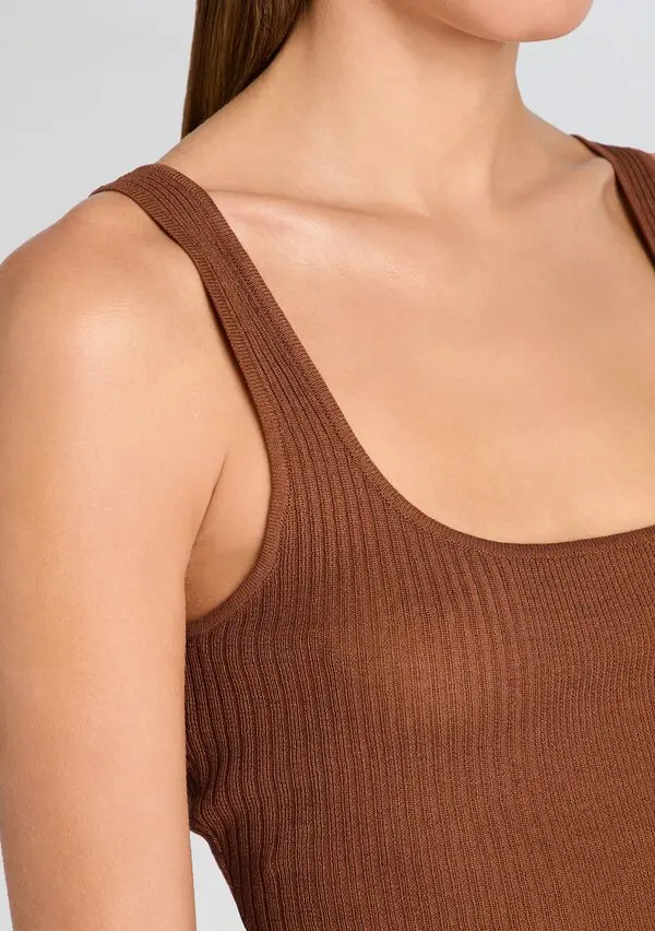 SEROYA Alberta Ribbed Tank - Cedarwood
