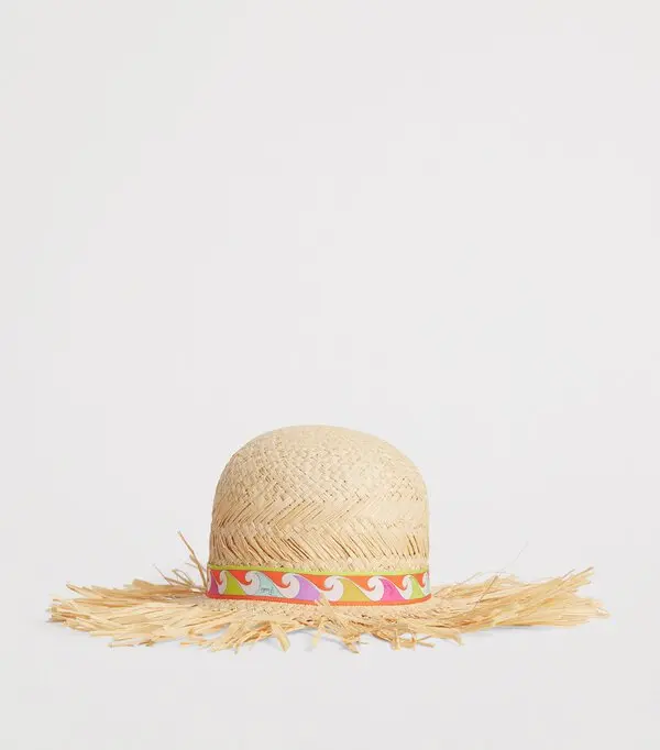 Emilio Pucci Raffia Sun Hat With Printed Brim