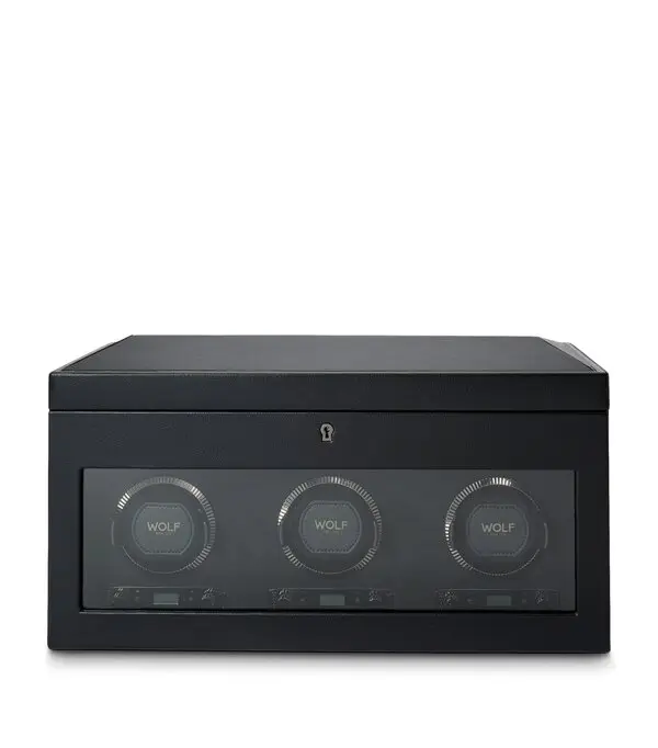 Wolf British Racing Triple Watch Winder - Black