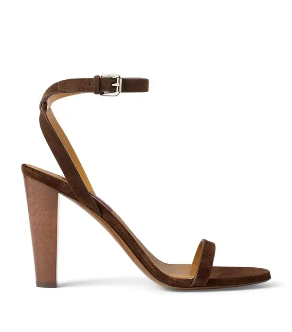 Ralph Lauren Graison Suede Heeled Sandals