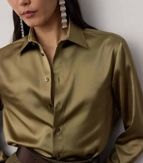 Ralph Lauren Adrien Satin Shirt - Grey