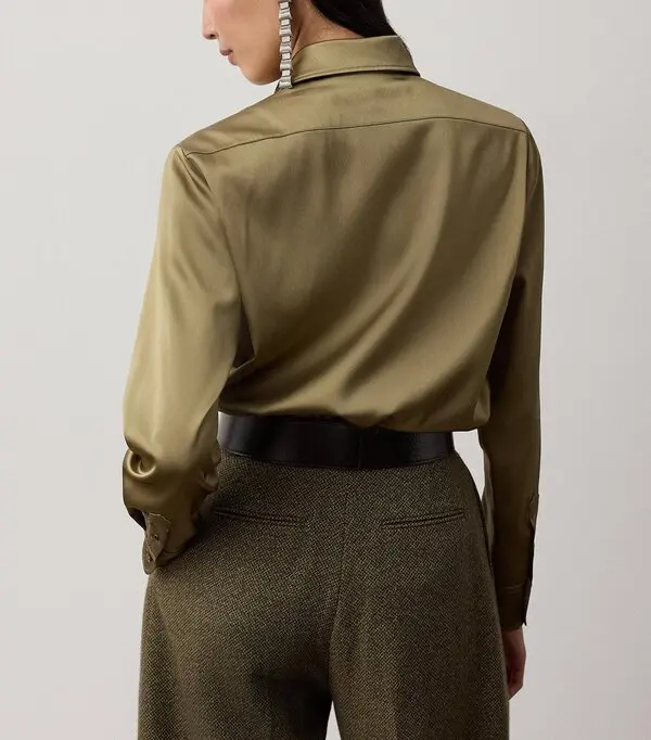 Ralph Lauren Adrien Satin Shirt - Grey