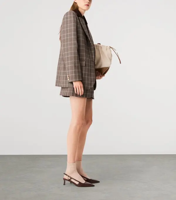 Maje Wool-cotton Check Blazer