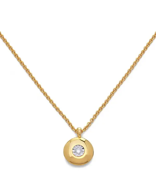 Monica Vinader Vermeil And Diamond April Birthstone Necklace - Gold