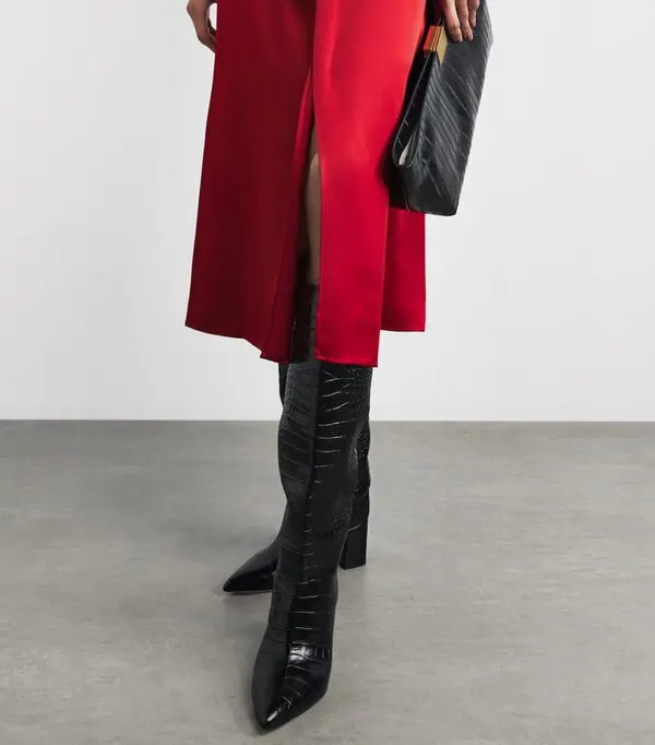 RETORI Sleeveless Draped Satin Midi Dress