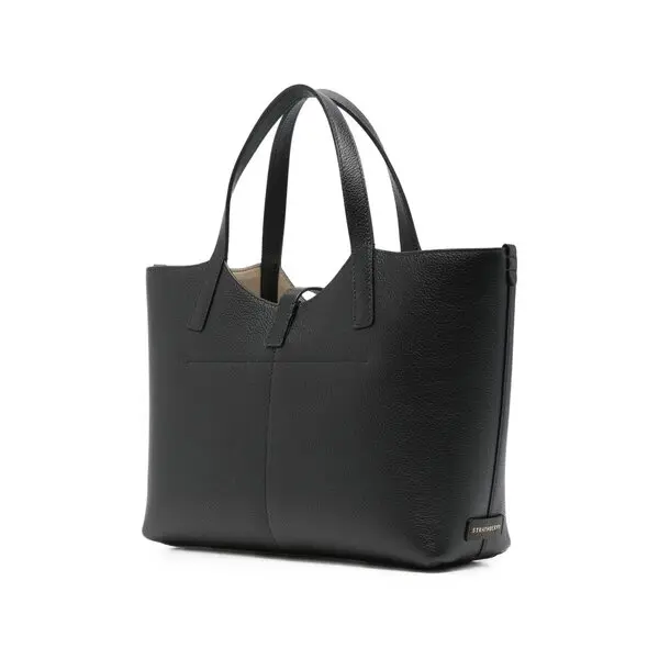 Strathberry Grained Leather Tote Bag - Black