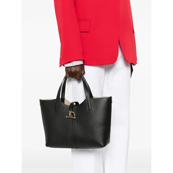 Strathberry Grained Leather Tote Bag - Black
