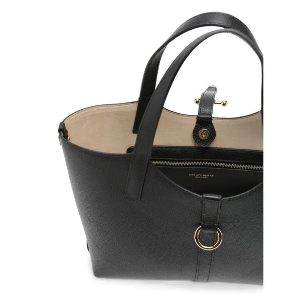Strathberry Grained Leather Tote Bag - Black