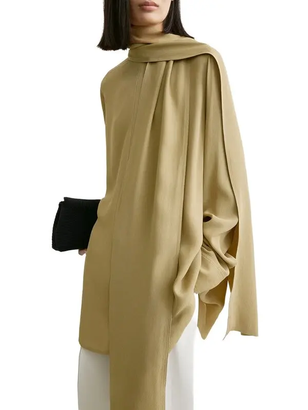 TOTEME Draped Scarf Blouse - Multicolor