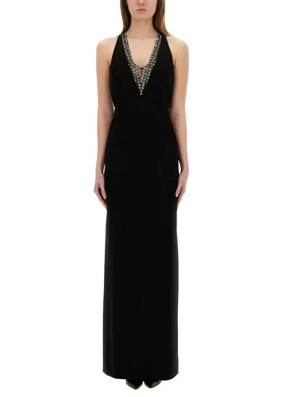 Max Mara Century" Halter Neck Gown - Black