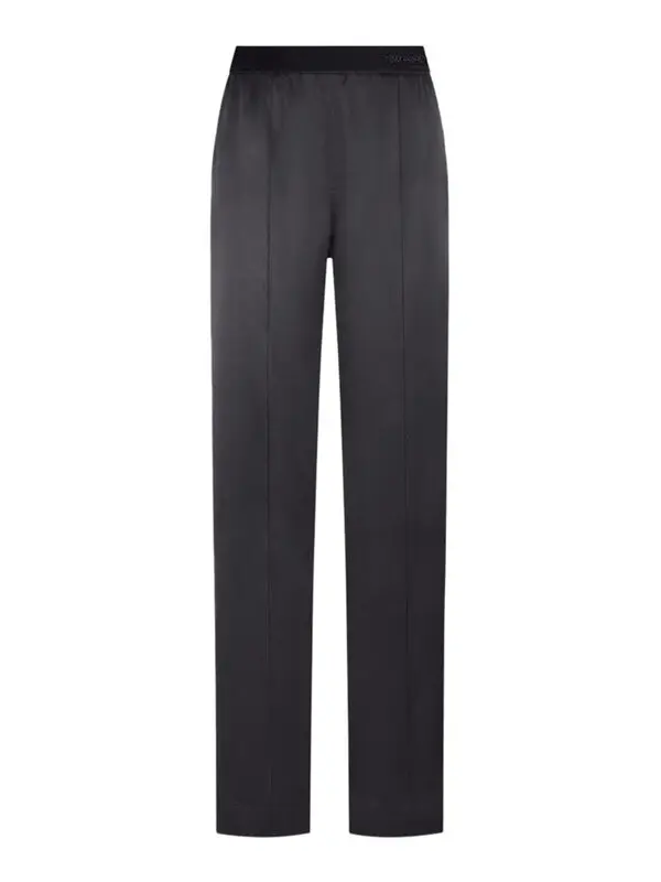 TOM FORD Silk Satin Wide Leg Pajama Pants - Black