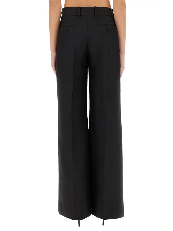 Alexander McQueen Wide Leg Wool Mohair Trousers