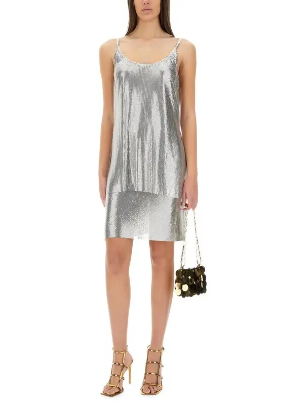 Rabanne Metallic Mini Skirt - Silver