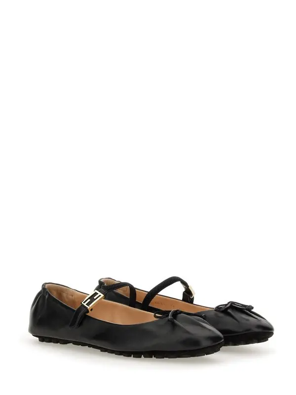 Fendi Ballerina Flats With Ff Baguette Pattern
