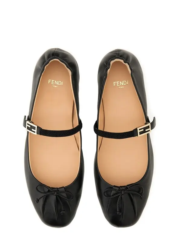 Fendi Ballerina Flats With Ff Baguette Pattern