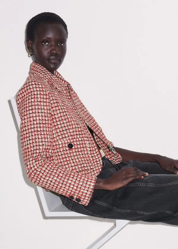 ME+EM Statement Weave Cropped Jacket