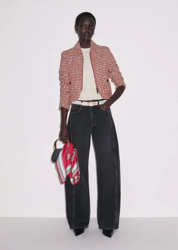 ME+EM Statement Weave Cropped Jacket