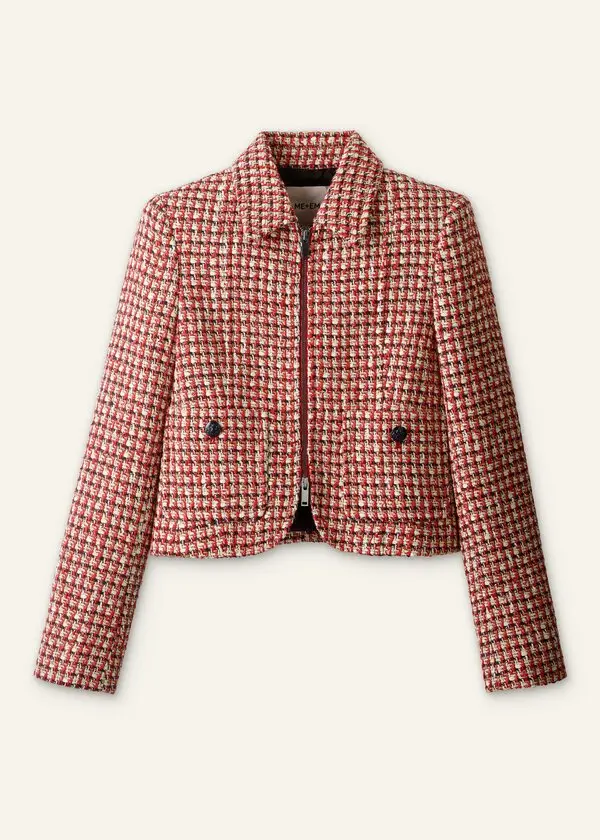 ME+EM Statement Weave Cropped Jacket