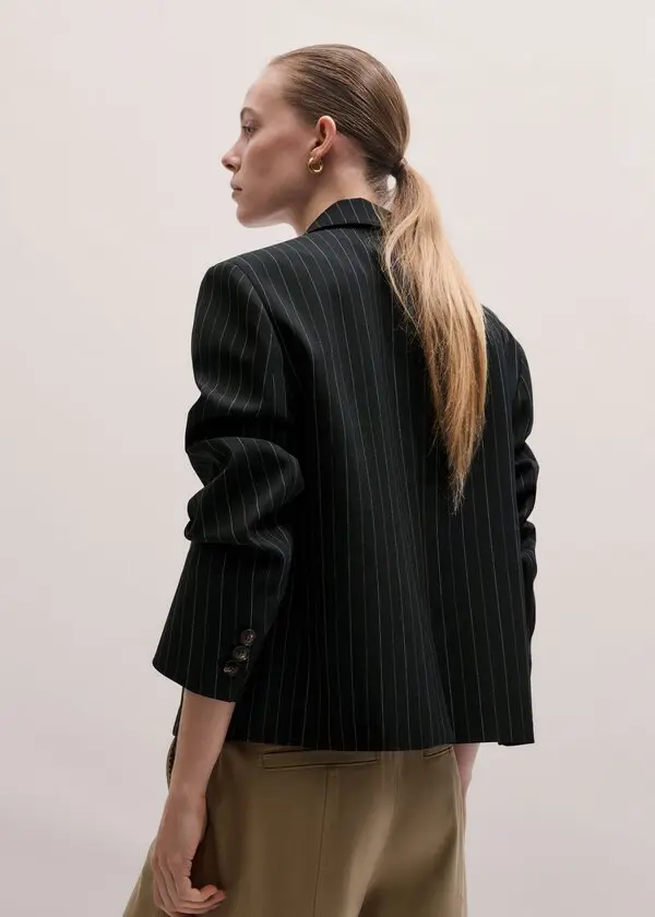 ME+EM Pinstripe Short Intelligently Oversized Blazer